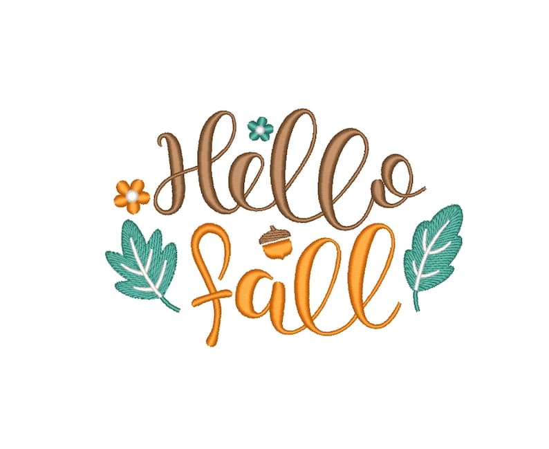 Hello Fall Embroidery Design Fall Machine Embroidery Design - Etsy