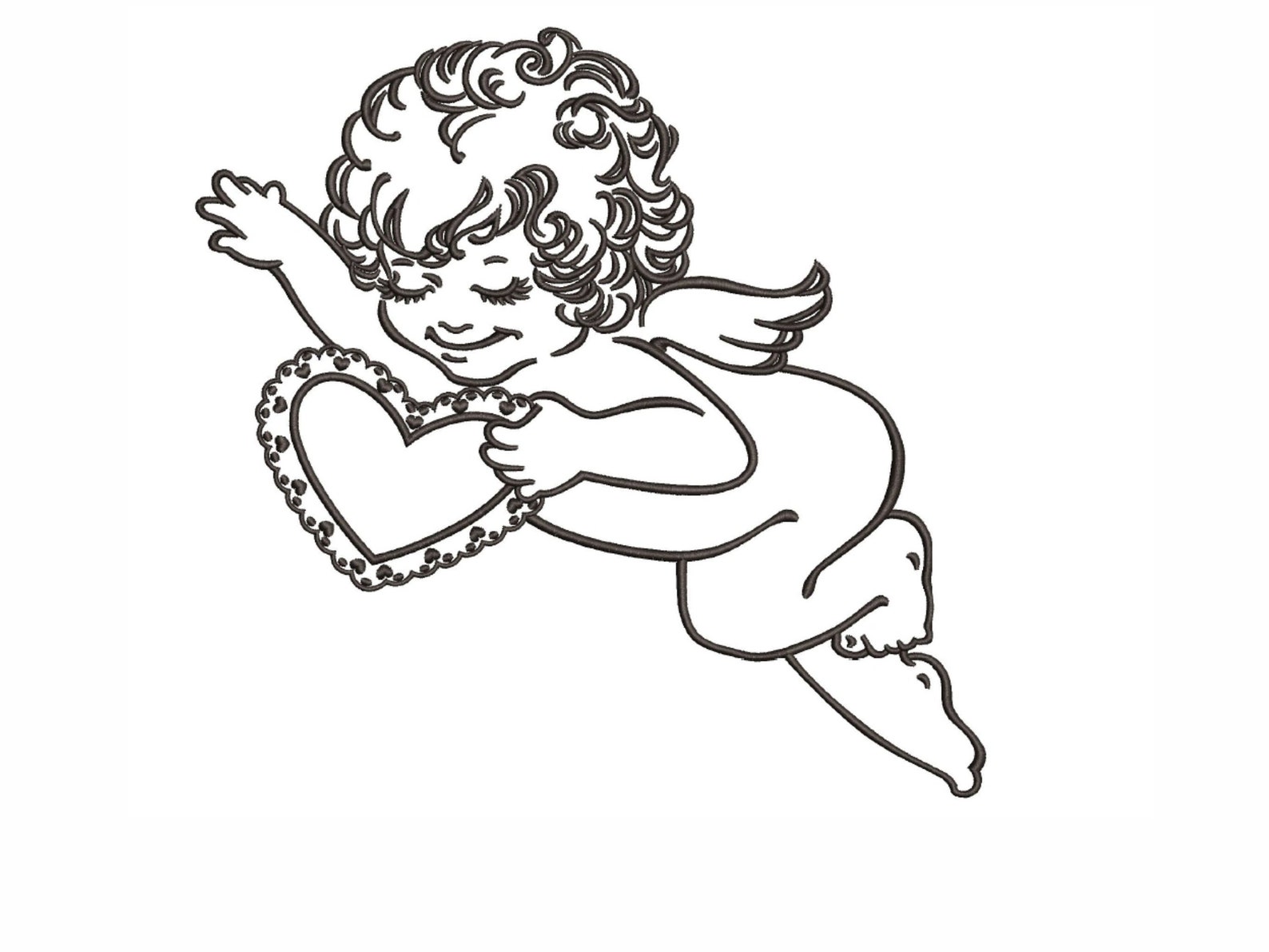 Angel Embroidery Design 3 Sizes Instant Download - Etsy