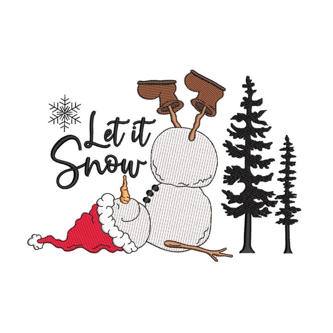 Let is Snow Embroidery Design, Christmas Embroidery Design, 4 Sizes ...