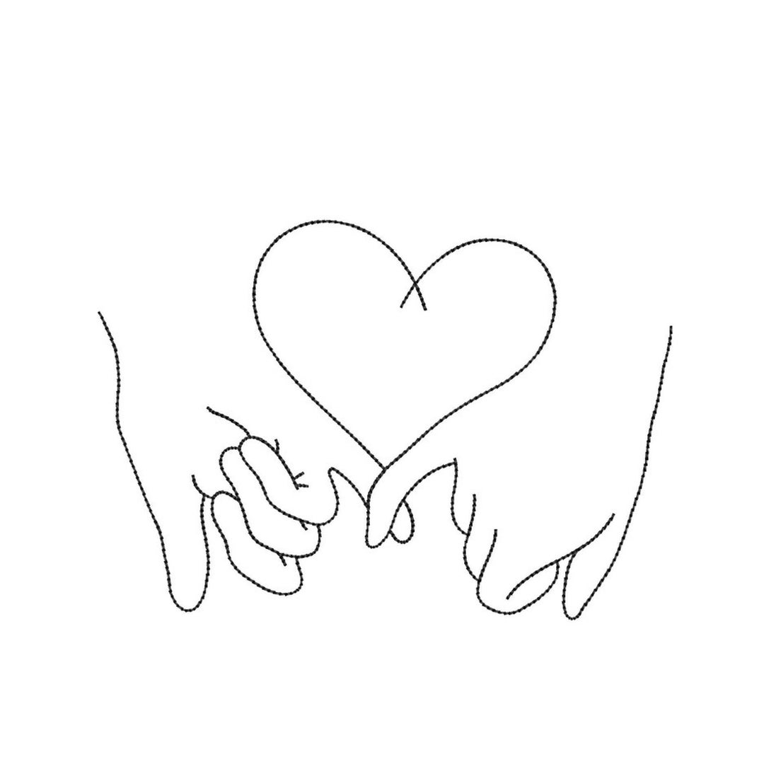 Holding Hands Machine Embroidery Design, 4 Sizes - Etsy