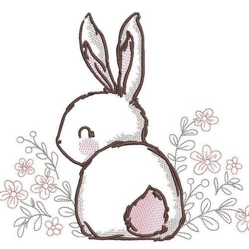 Bunny Embroidery Design 3 Sizes Instant Download - Etsy