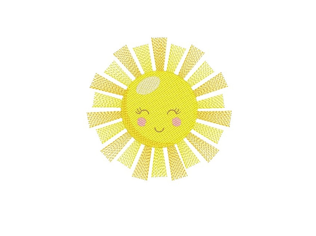 Sun Embroidery Design, 5 Sizes, Instant Download - Etsy