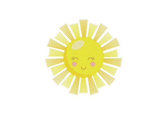 Sun Embroidery Design 5 Sizes Instant Download - Etsy