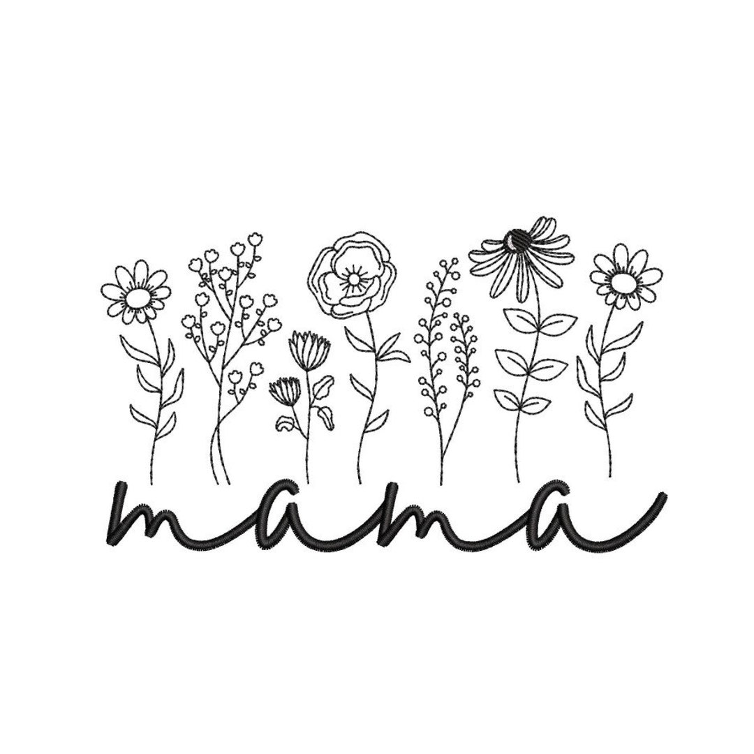 Mama Embroidery Design, Mother's Day Embroidery File, 4 Sizes, Instnat ...