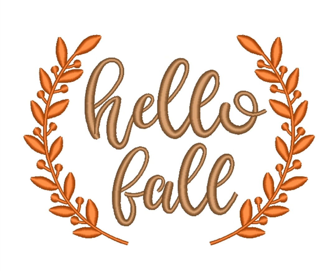 Hello Fall Embroidery Design - Etsy
