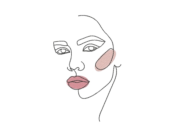 Woman's Face Embroidery Design 5 Sizes Instant Download - Etsy