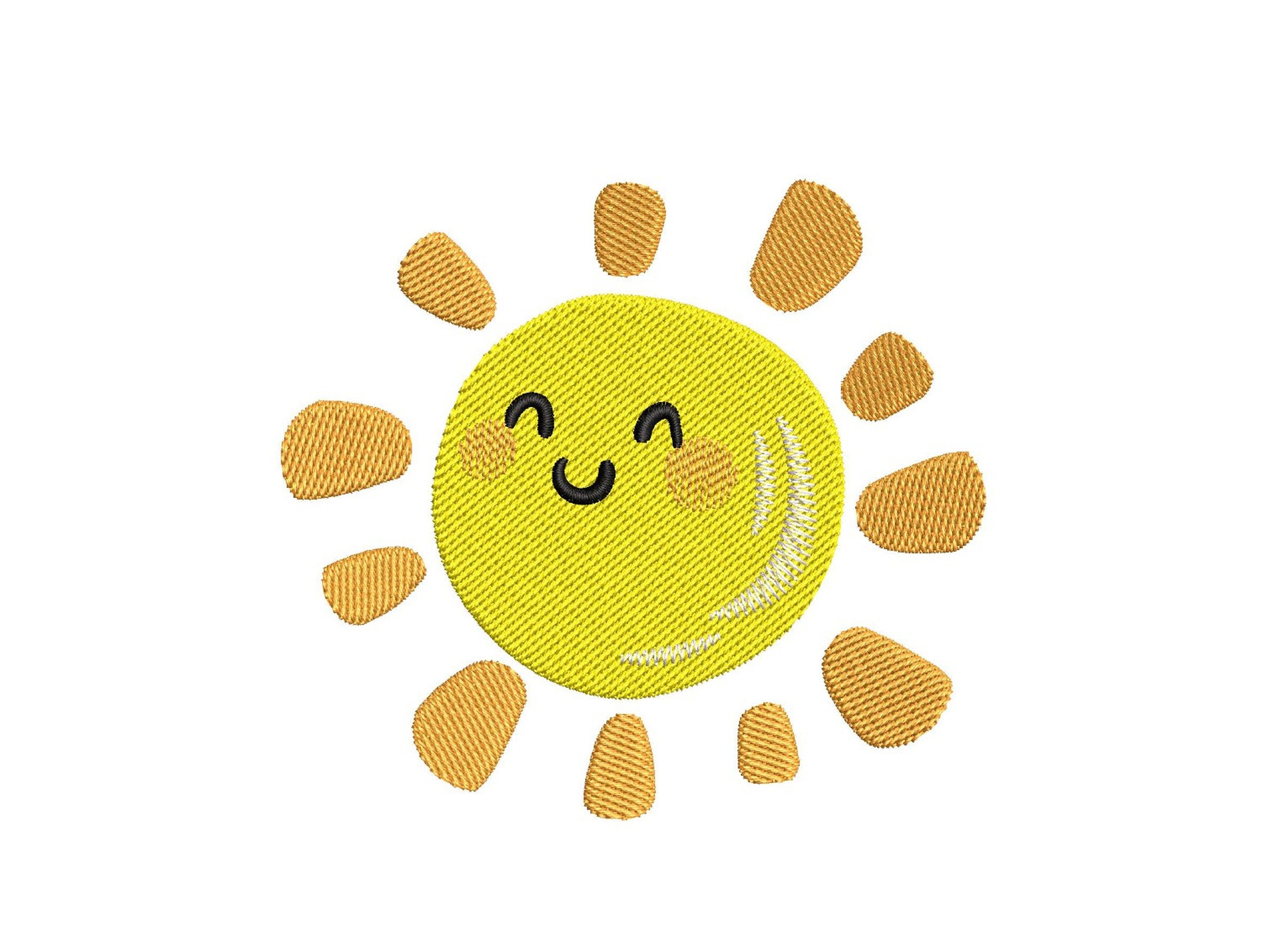 Sun Embroidery Design 4 Sizes Instant Download - Etsy