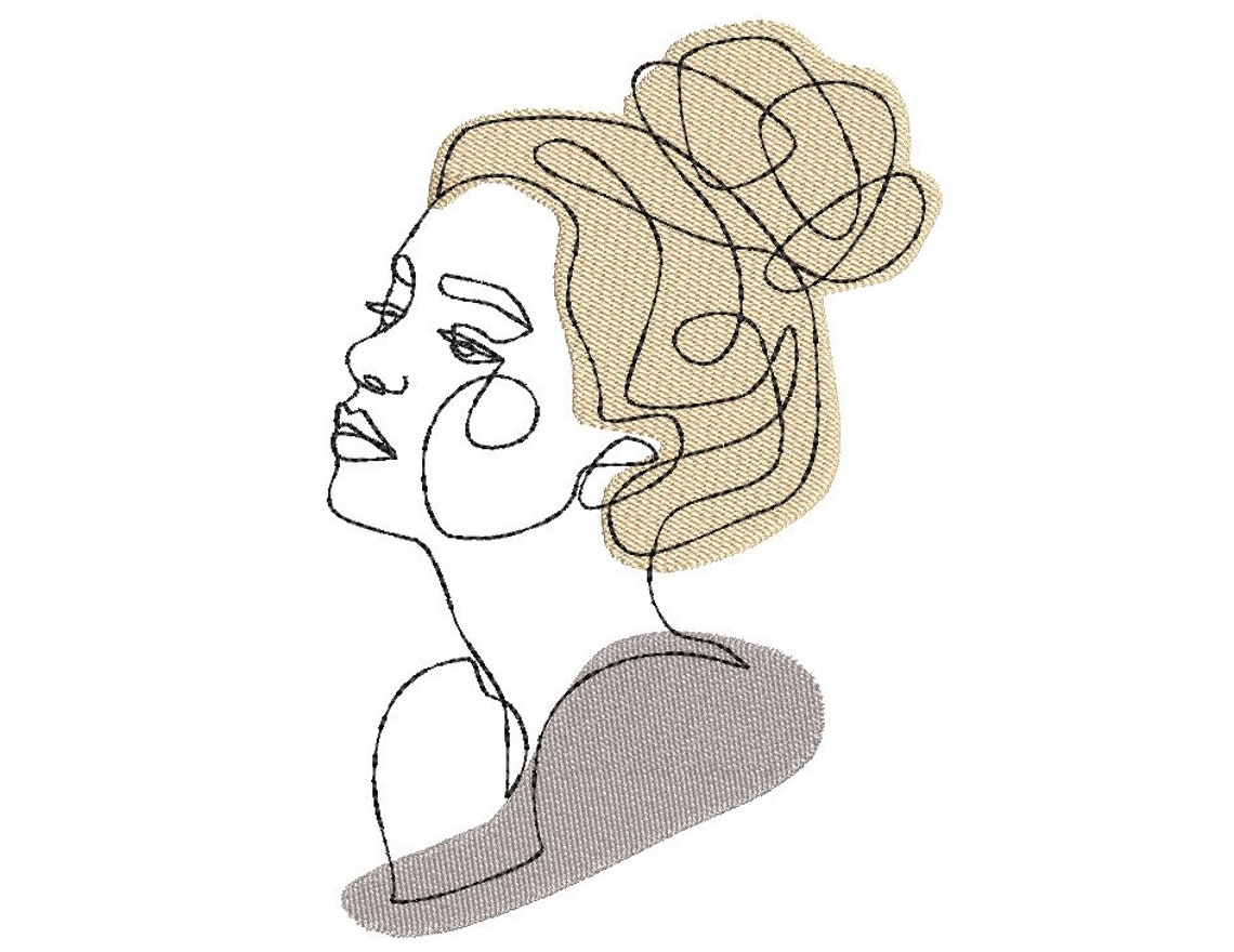 Woman Embroidery Design 3 Sizes Instant Download - Etsy