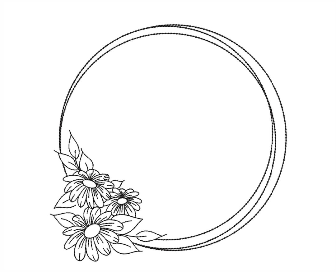 Daisy Frame Embroidery Design - Etsy