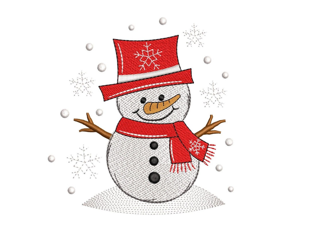Snowman Embroidery Design, 4 Sizes, Instant Download - Etsy
