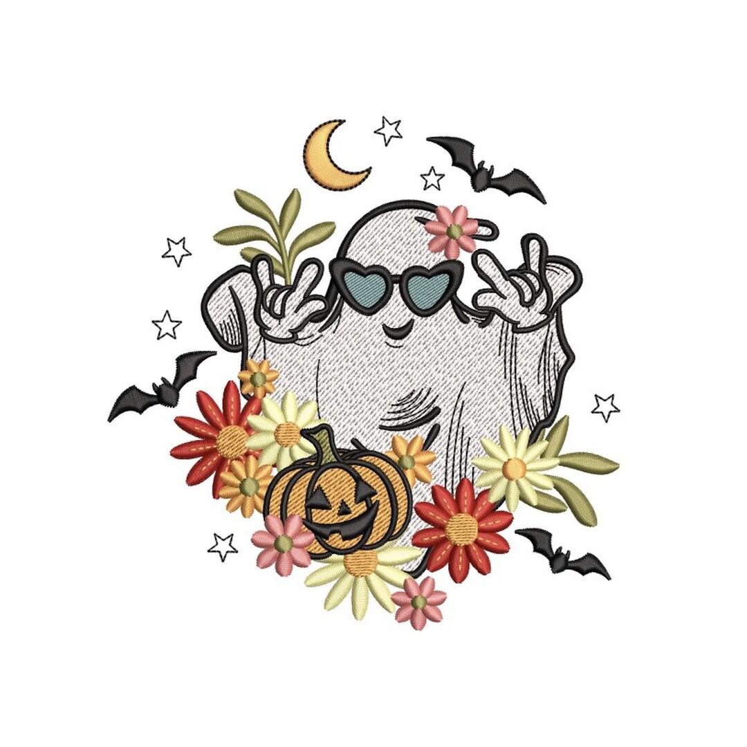 Ghost Embroidery Design, Halloween Embroidery File, Stay Spooky ...