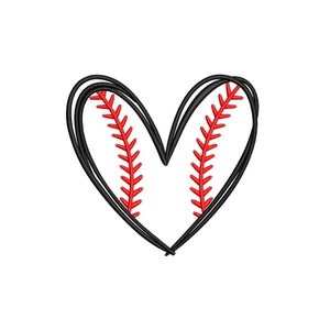 Baseball Heart Machine Embroidery Design, 3 Sizes - Etsy