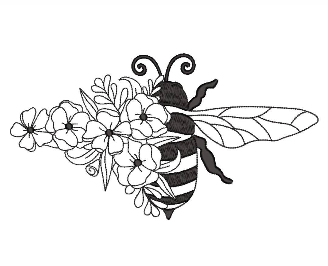 Bee Embroidery Design - Etsy