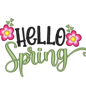 Hello Spring Embroidery Design - Etsy