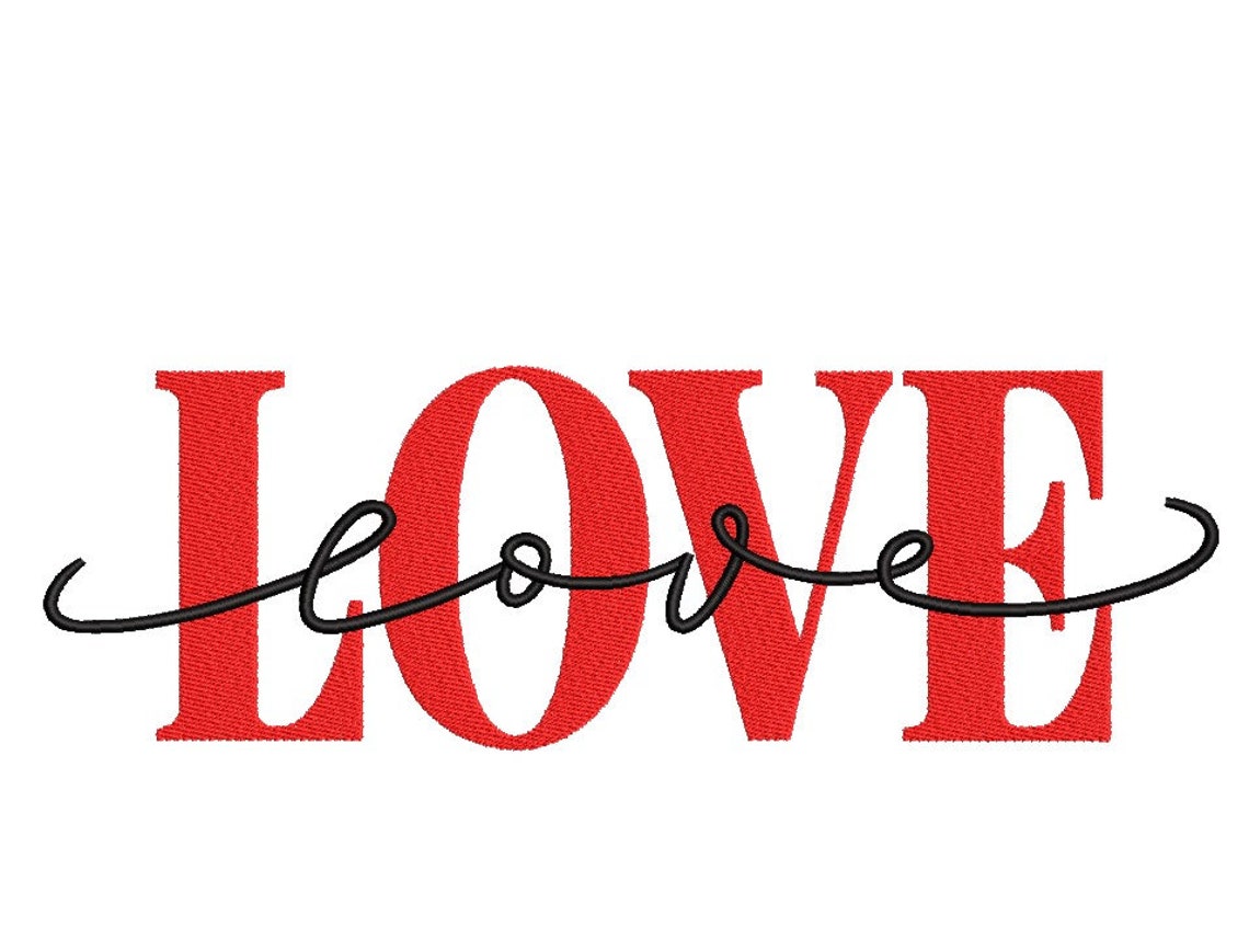 Love Embroidery Design, 5 Sizes, Instant Download - Etsy