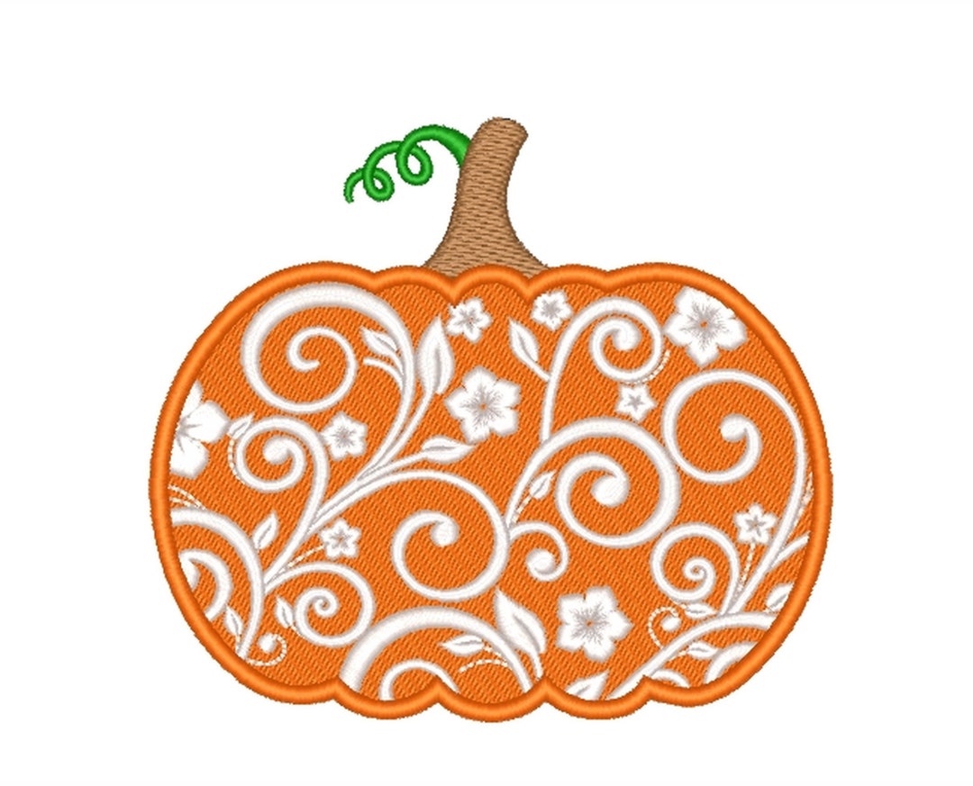 Pumpkin Embroidery Design - Etsy