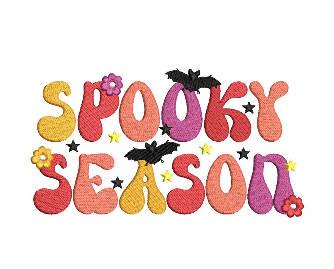 Spooky Season Embroidery Design, Halloween Embroidery File, 4 Sizes - Etsy