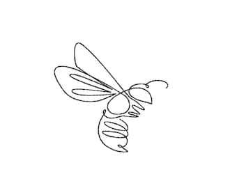 Bee Outline Machine Embroidery Design - Etsy