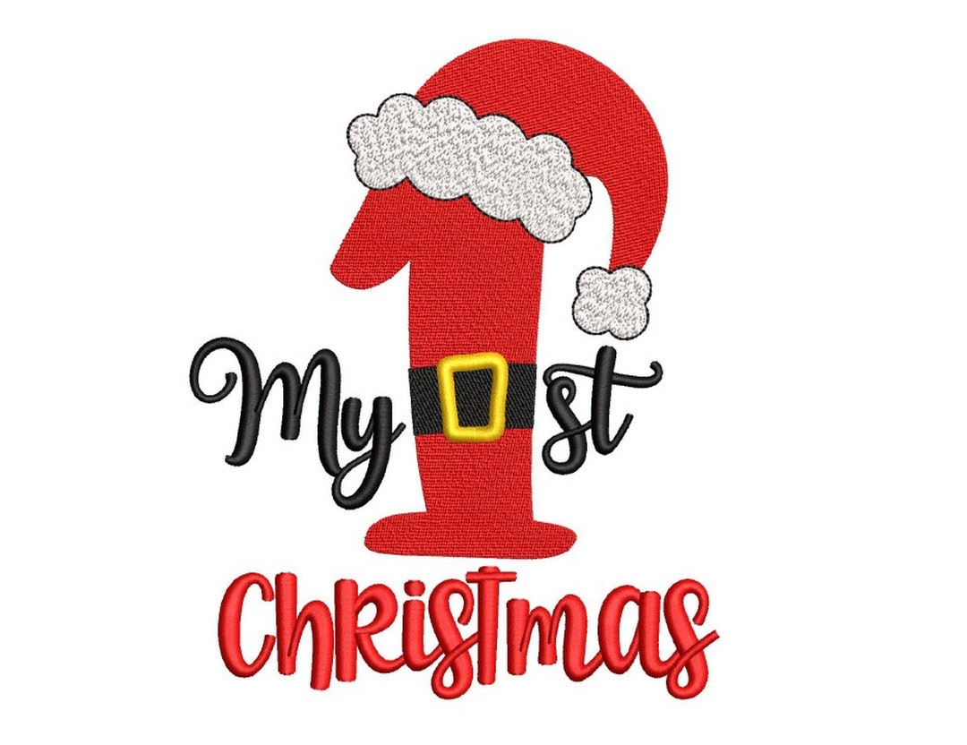 My First Christmas Machine Embroidery Design, 3 Sizes, Instant Download ...
