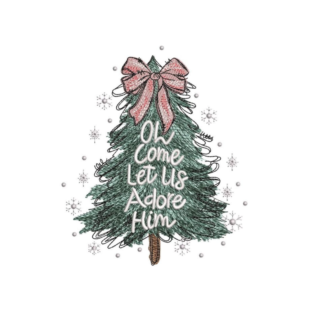 Christmas Tree Embroidery Design, 3 Sizes, Instant Download - Etsy