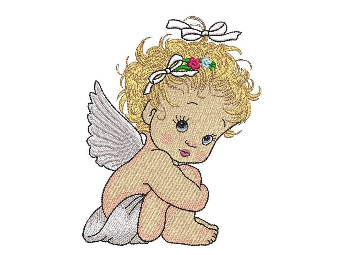 Little Angel Embroidery Design 2 Sizes Instant Download - Etsy