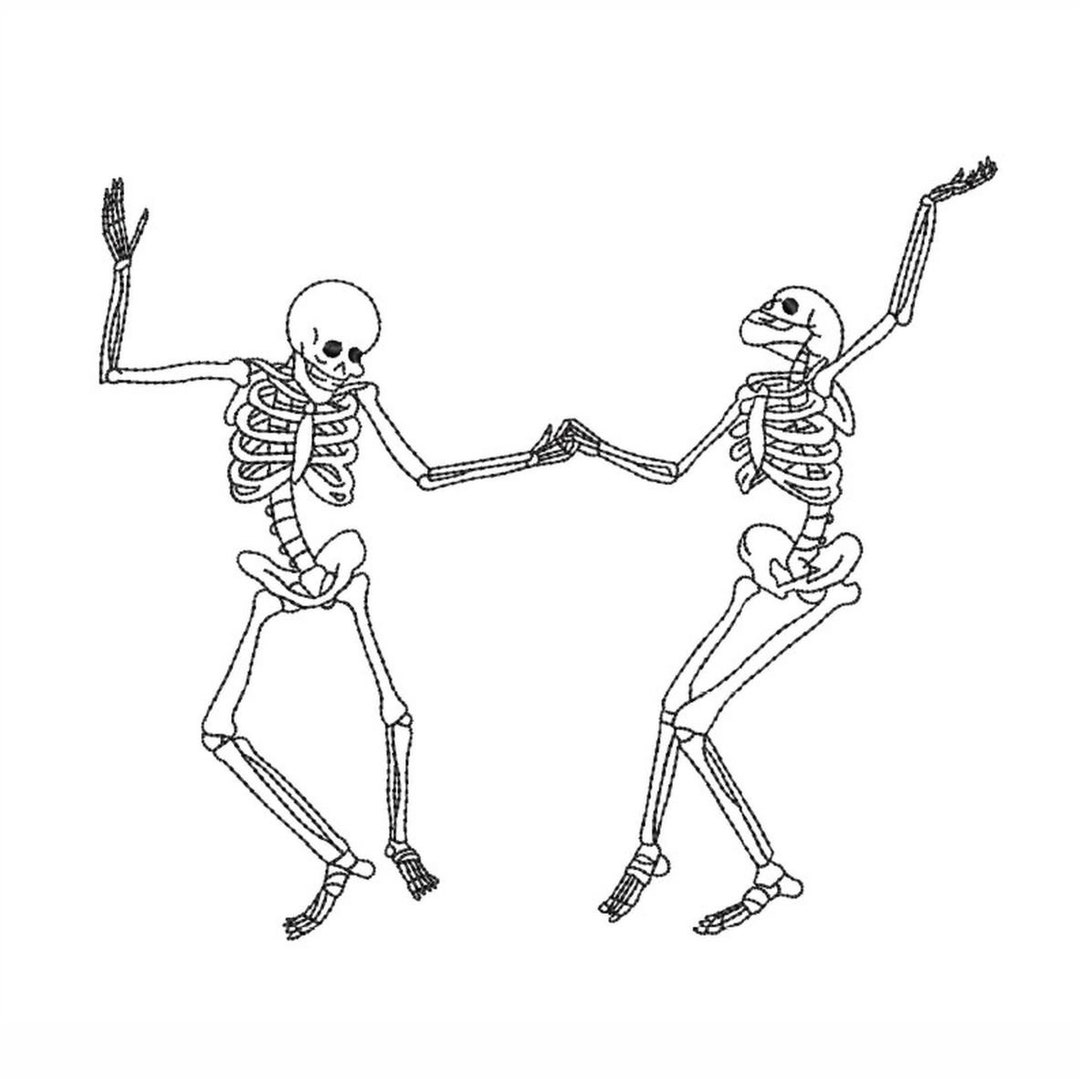 Dancing Skeletons Embroidery Design, Halloween Skeletons Embroidery ...