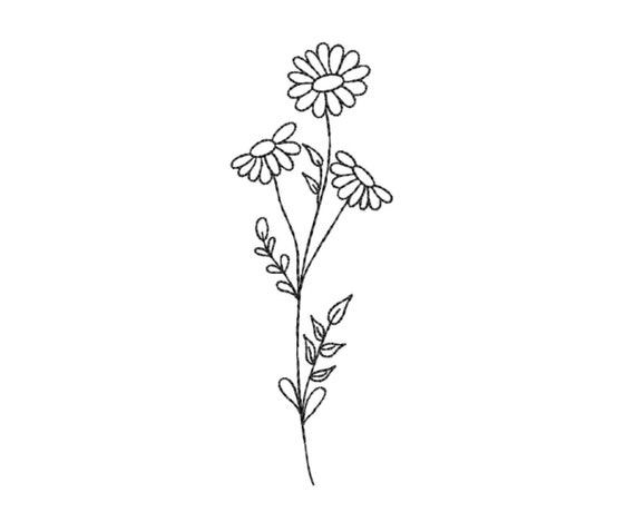 Daisy Embroidery Design - Etsy
