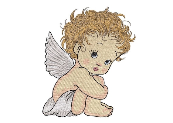 Little Angel Embroidery Design 2 Sizes Instant Download | Etsy