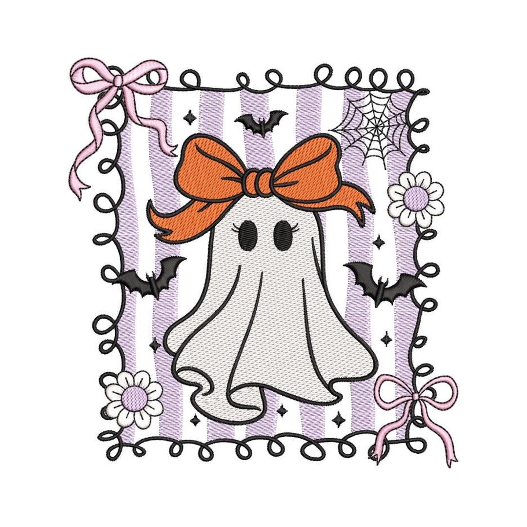 Ghost Girl Bat Spiderweb Coquette Bow Flower Trick or Treat Halloween ...