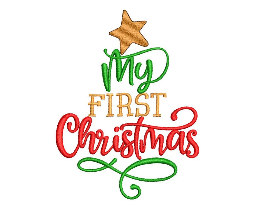 My First Christmas Embroidery Design, 5 Sizes - Etsy