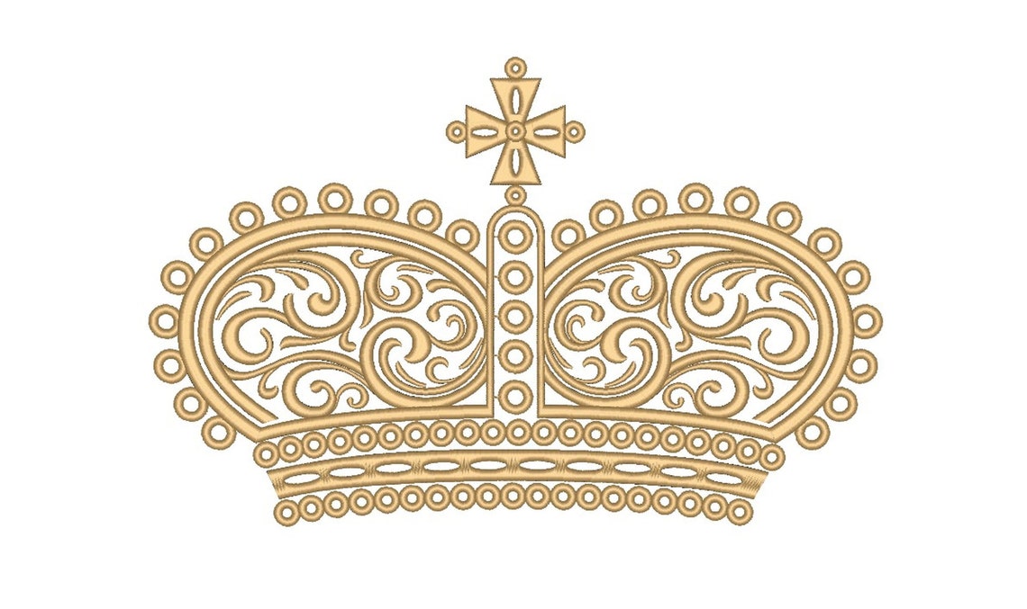 Crown Embroidery Design 2 Sizes Instant Download - Etsy