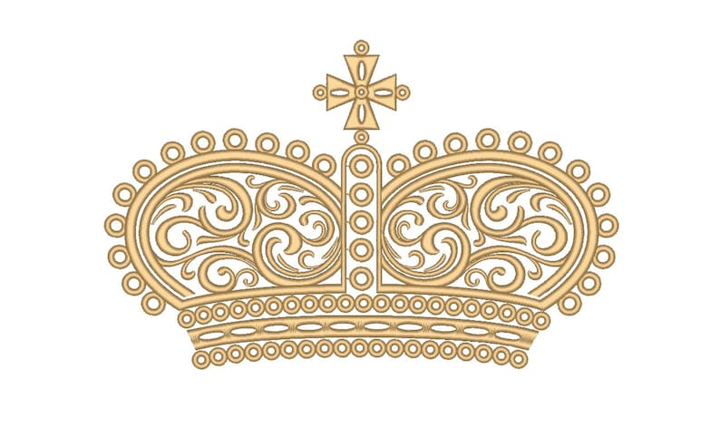 Crown Embroidery Design 2 Sizes Instant Download - Etsy