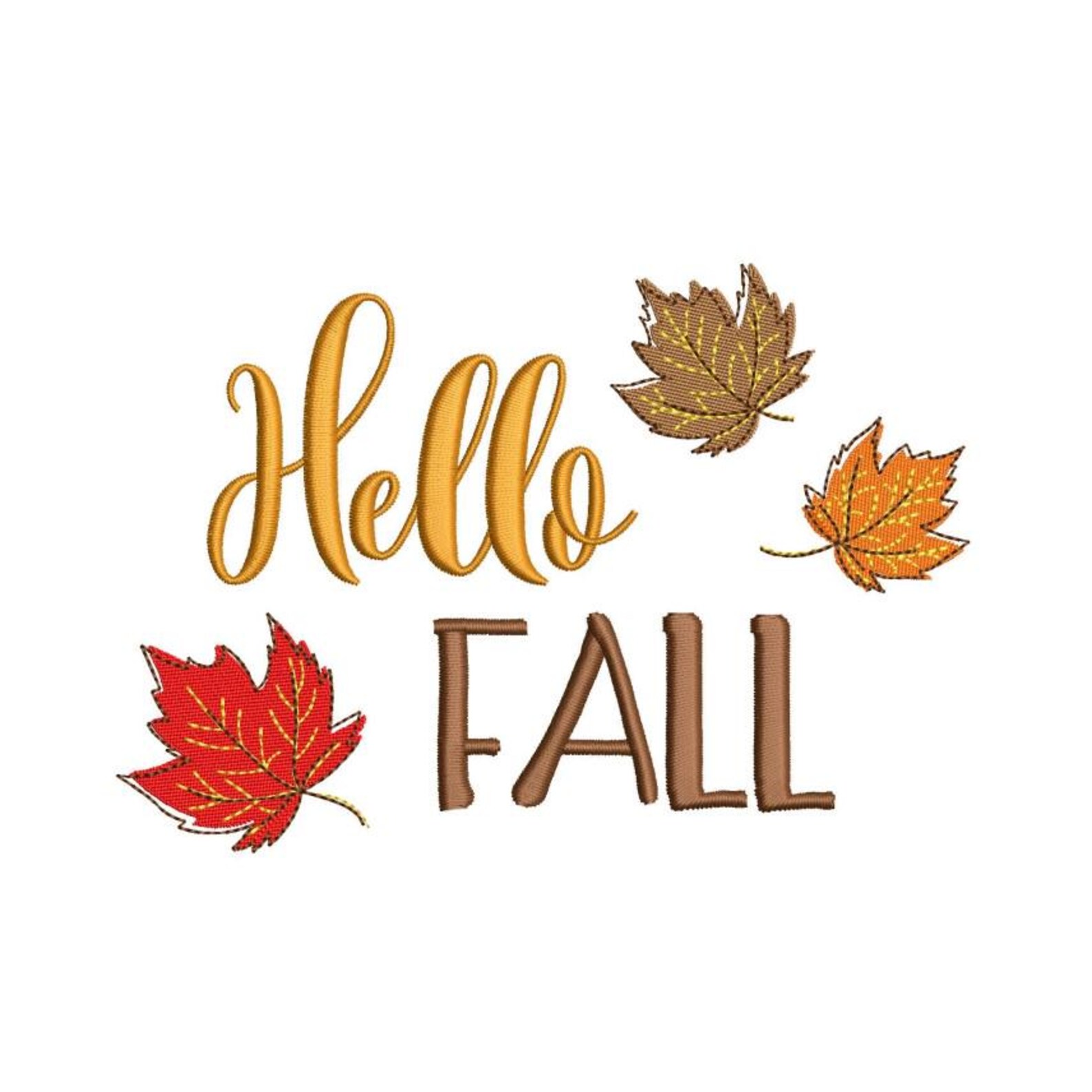 Hello Fall Embroidery Design Autumn Machine Embroidery File Fall Decor ...