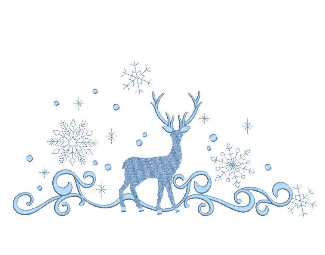 Christmas Deer Embroidery Design, 5 Sizes, Instant Download - Etsy