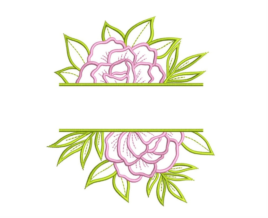 Split Flower Embroidery Design - Etsy