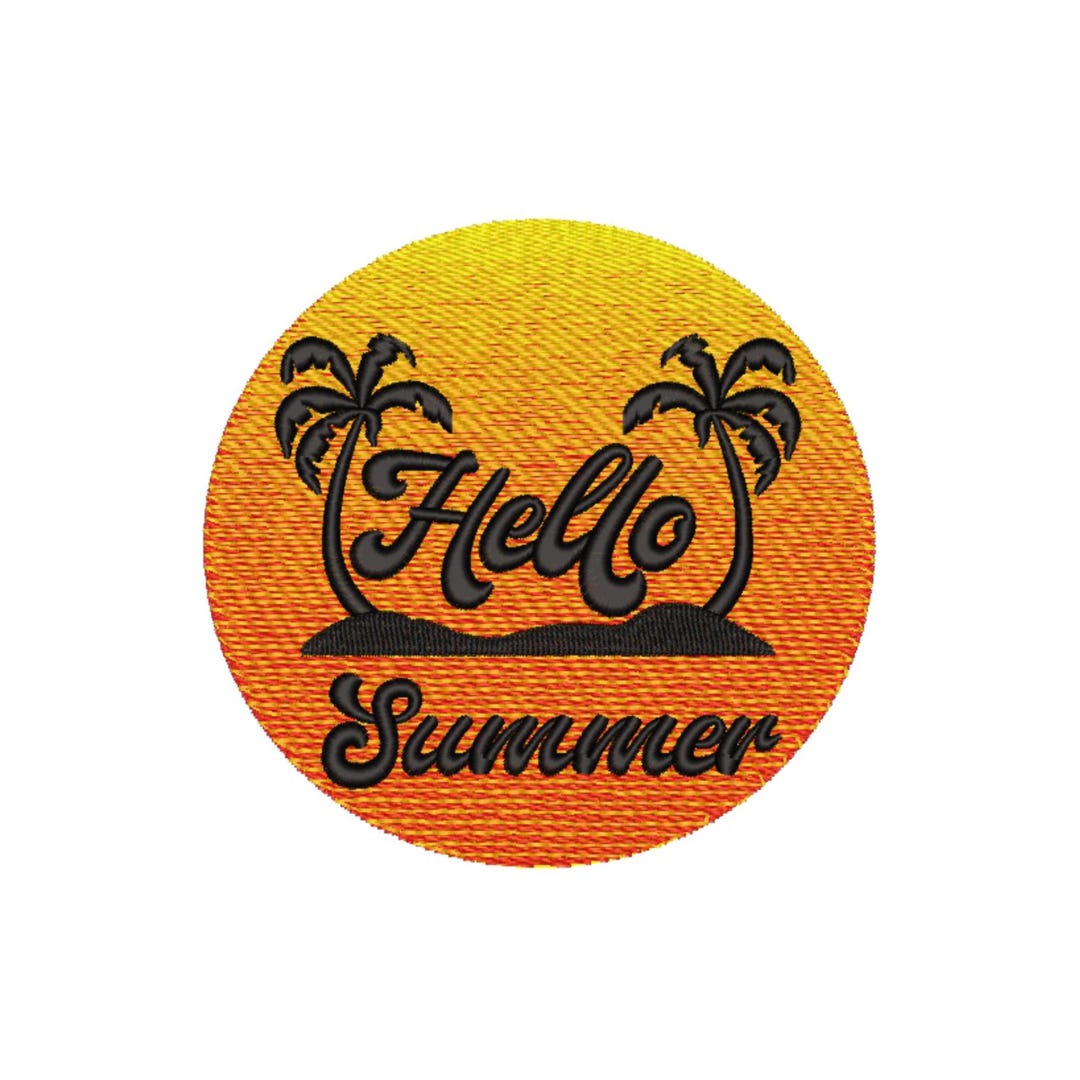Palm Tree Sun Hello Summer Embroidery Design for Janome for Brother ...