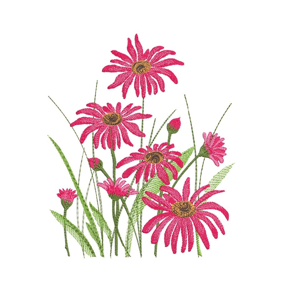 Daisy Embroidery Design, Floral Embroidery Design, Machine Embroidery ...