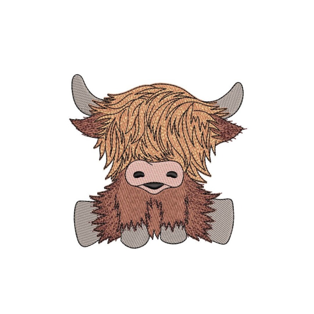 Baby Highland Cow Embroidery Design, 3 Sizes, Instant Download - Etsy