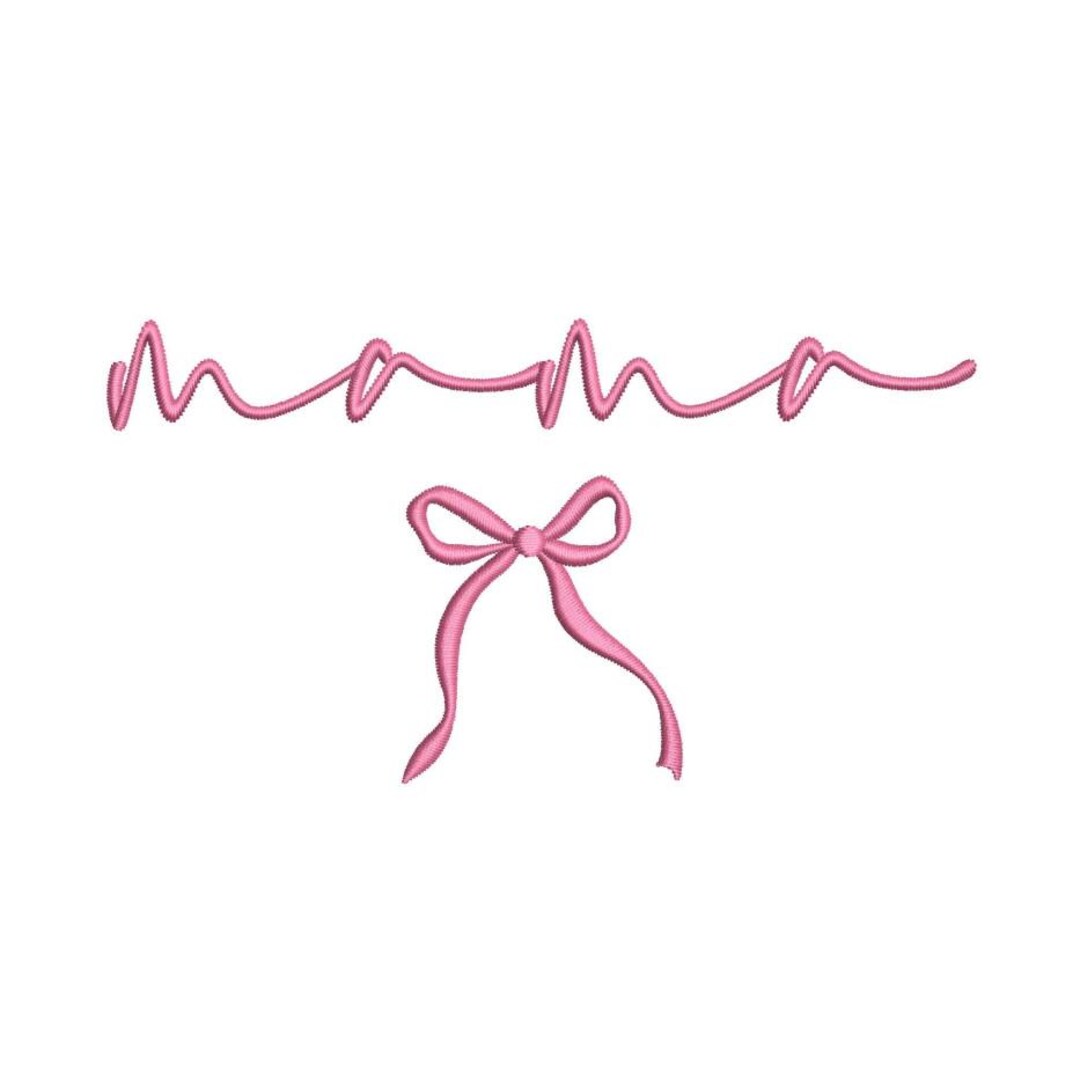 Mama With Bow Machine Embroidery Design for Janome Brother Embroidery ...