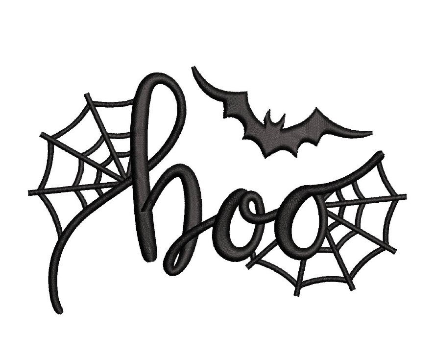 Halloween Boo Embroidery Design 4 Sizes Instant Download - Etsy