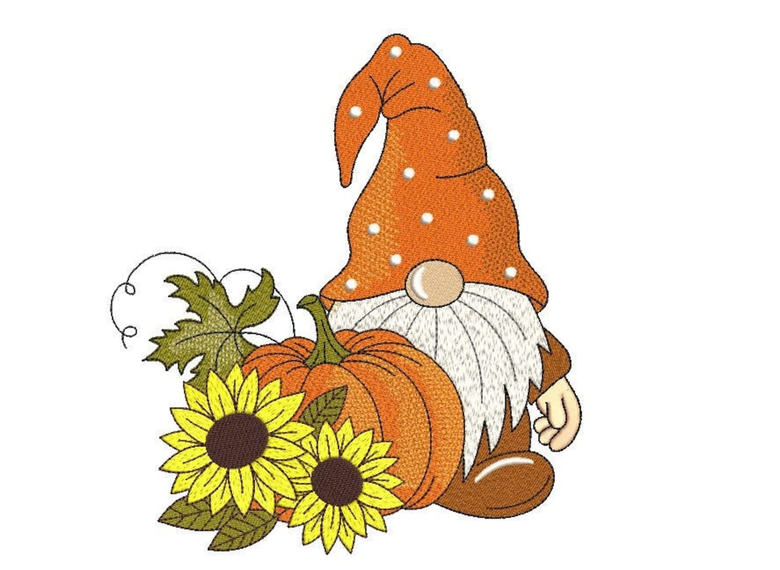 Fall Gnome With Pumpkin Embroidery Design Autumn Embroidery - Etsy