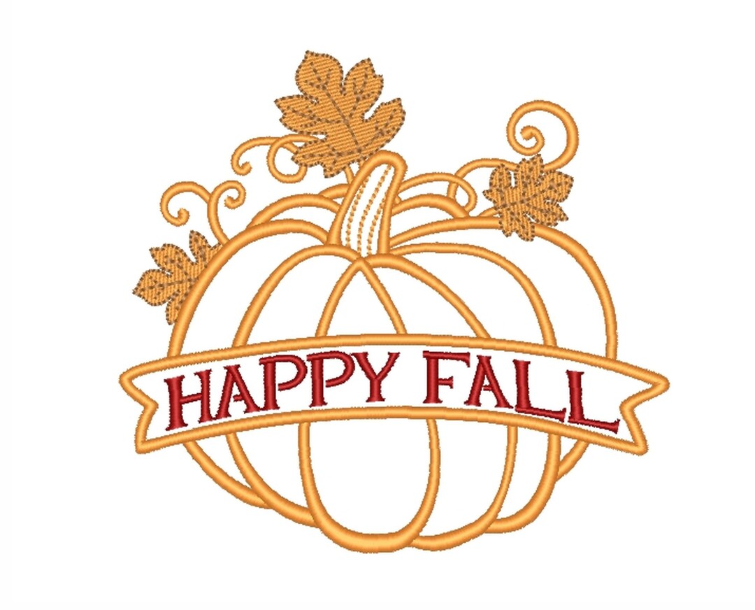 Happy Fall Embroidery Design - Etsy