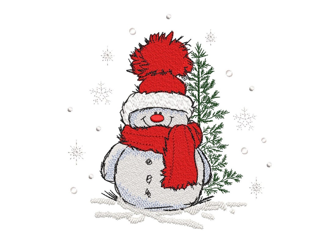 Snowman Embroidery Design, 5 Sizes, Instant Download - Etsy