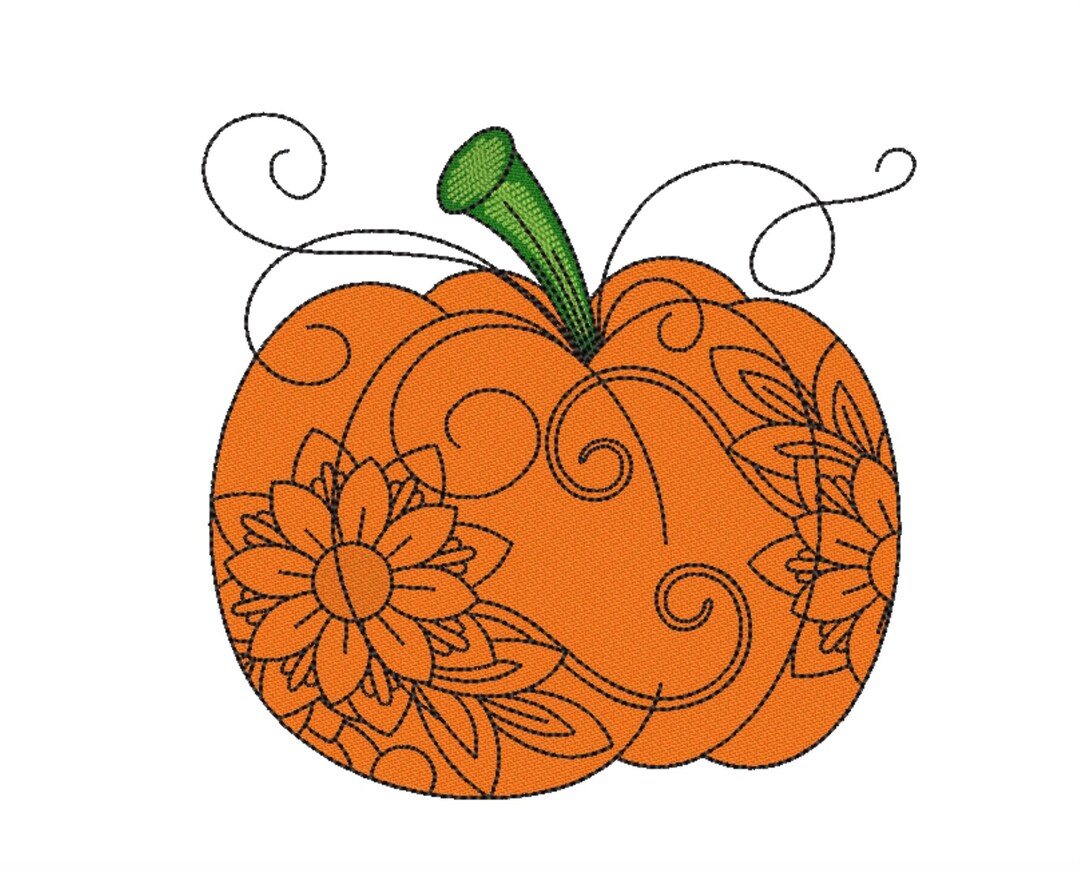 Pumpkin Embroidery Design - Etsy