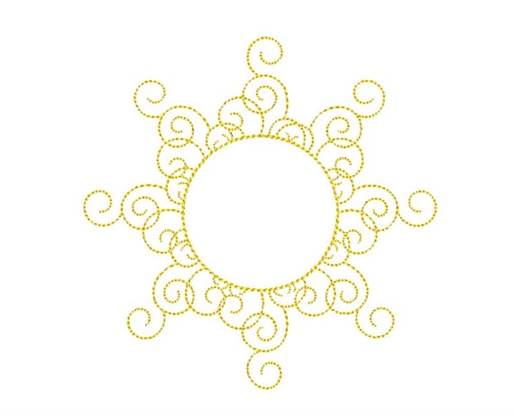 Sun Embroidery Design - Etsy