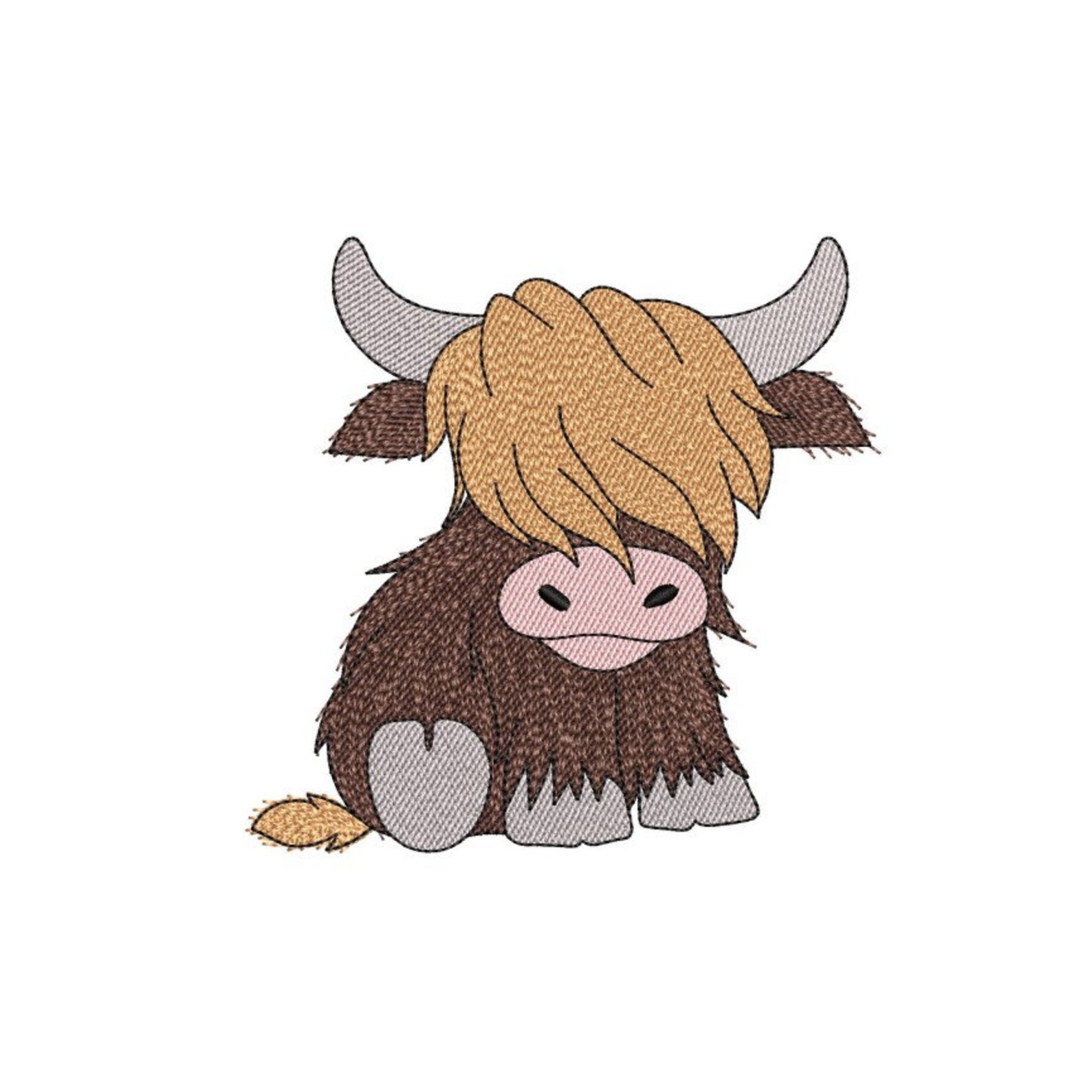 Highland Cow Embroidery Design, 2 Sizes, Instant Download - Etsy