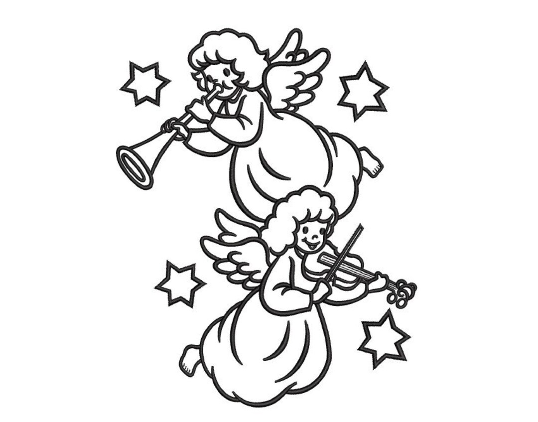 Angels Embroidery Design, 3 Sizes, Instant Download - Etsy