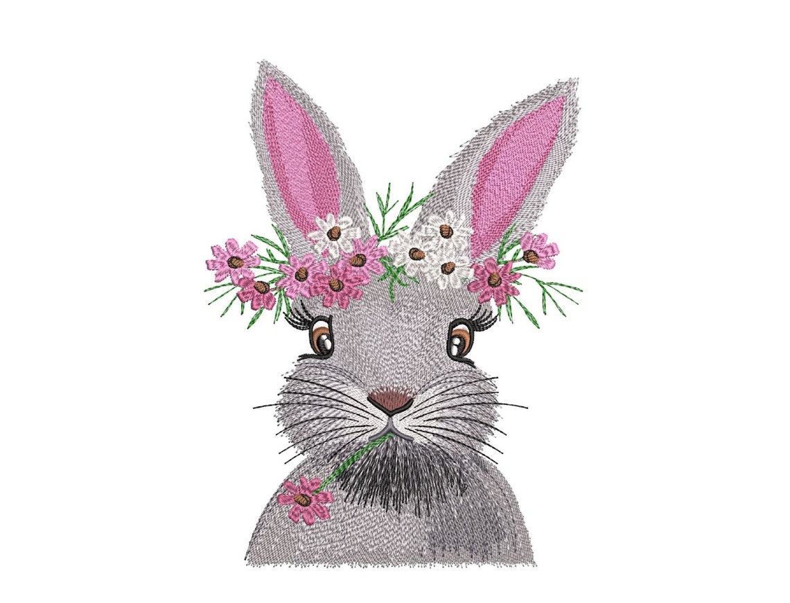 Easter Bunny Embroidery Design 4 Sizes Instant Download - Etsy