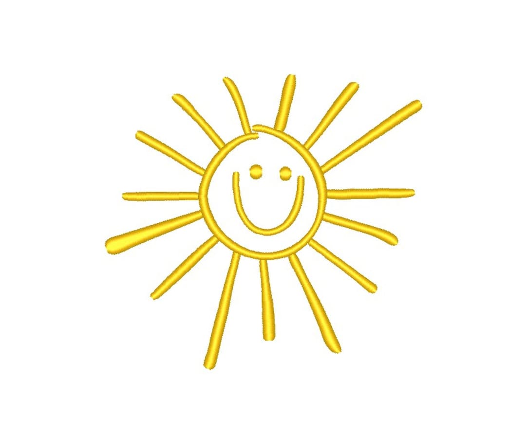 Sun Embroidery Design, 5 Sizes, Instant Download - Etsy