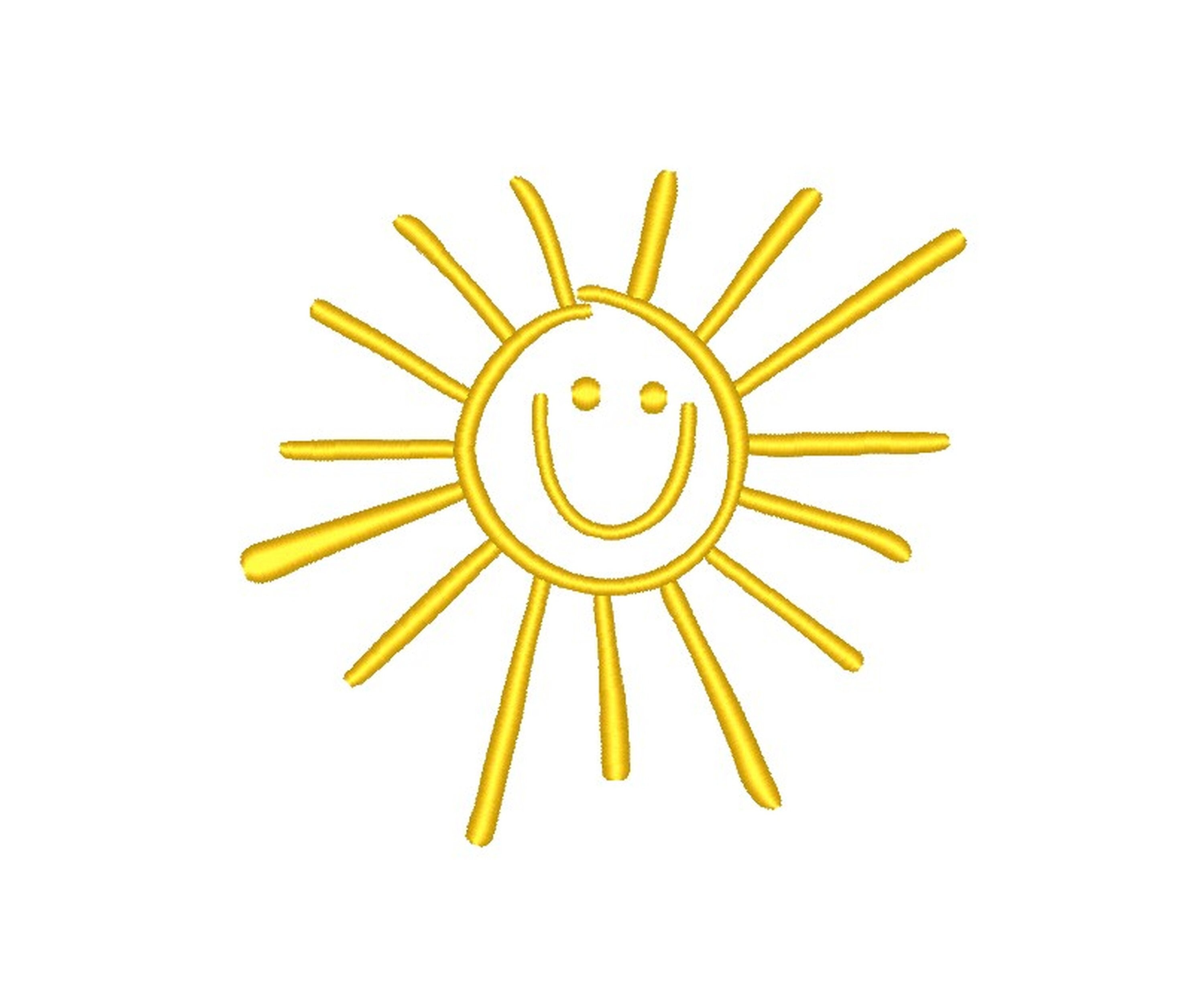 Sun Embroidery Design 5 Sizes Instant Download - Etsy